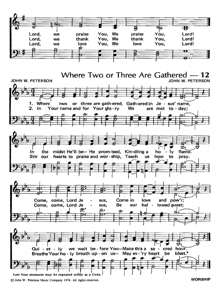 Where Two or Three Are Gathered | PDF