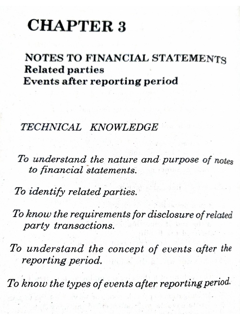 Chapter 3 - Notes to Financial Statement | PDF