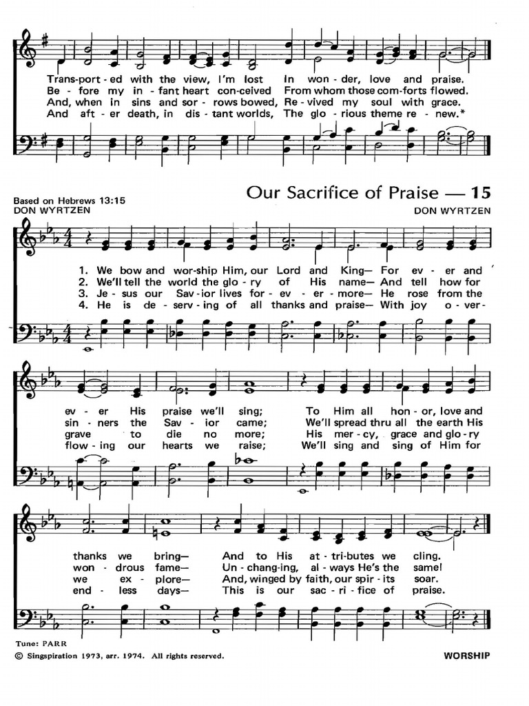 Our Sacrifice of Praise | PDF