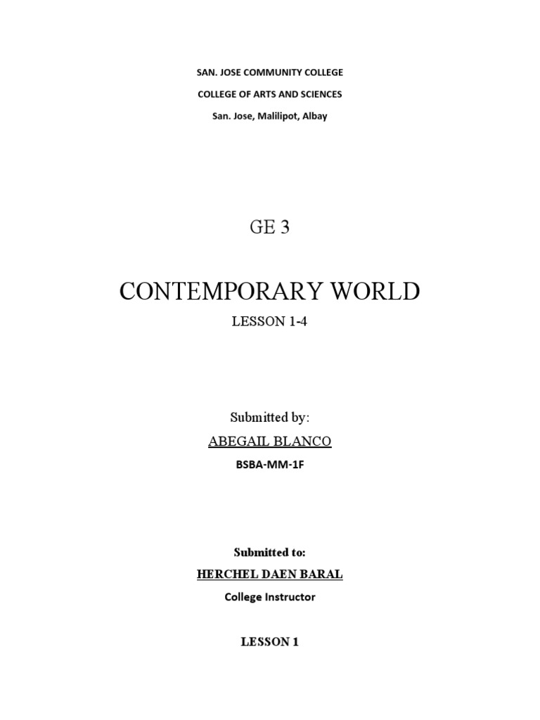 Contemporary World. Module 1 4 | Download Free PDF | Globalization ...