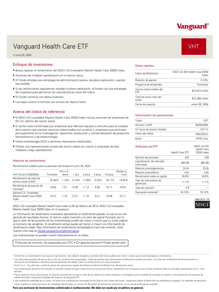 Vanguard Health Care ETF | PDF | Fondo de inversion | Compartir (Finanzas)