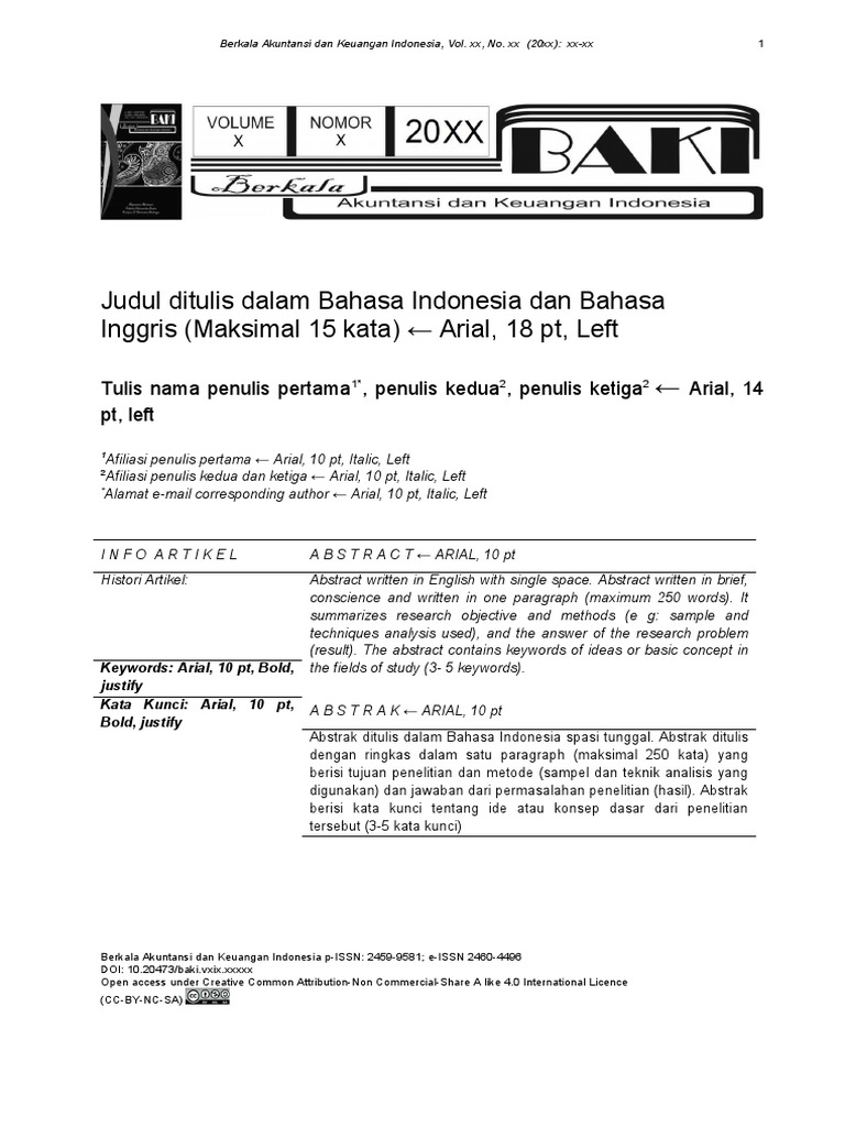 Template BAKI Update Juni 2020 | PDF