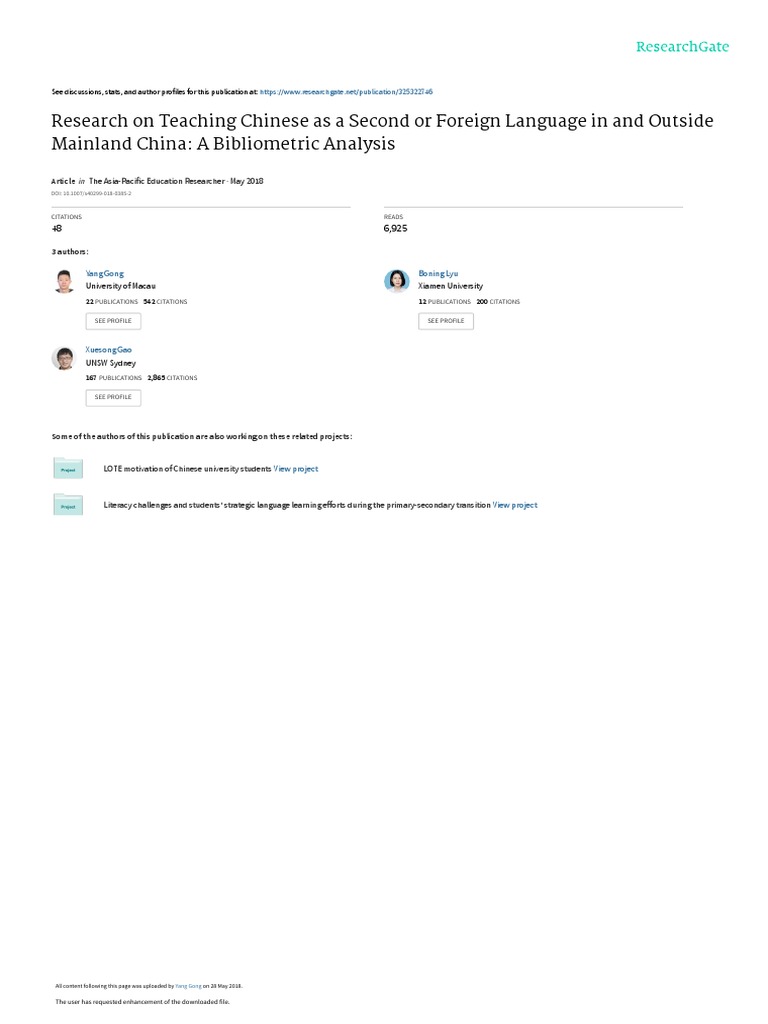 2017 Ma Teaching Chinese As Second Or Foreign Language Pdf