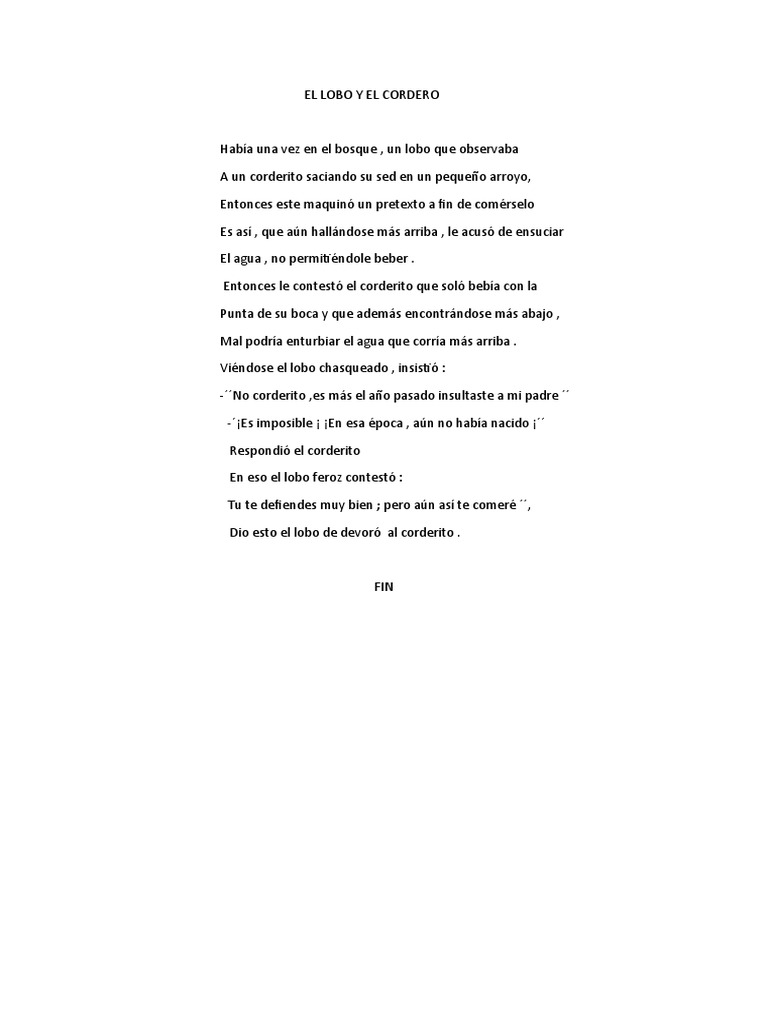 El Lobo y El Cordero | PDF