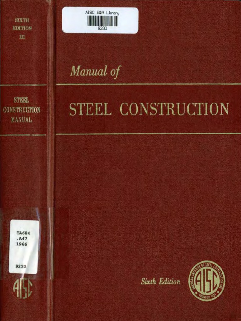 AISC Steel Construction Manual 6th Edition. | Download Free PDF ...