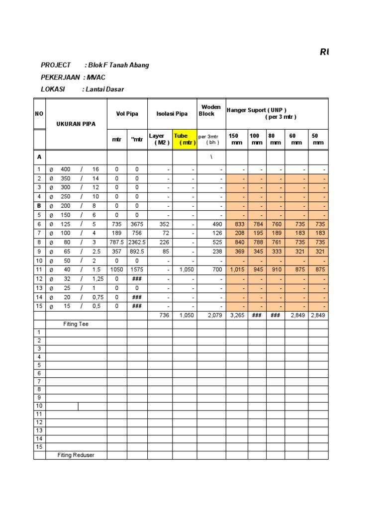 Rumus Perhitungan Pipa AC | PDF