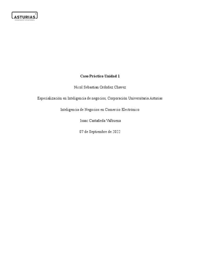 Caso Práctico Unidad 1 | PDF | Marketing | Cliente