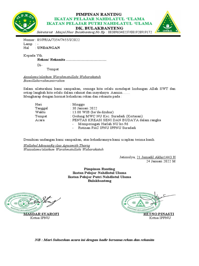 Undangan Rutinan Pac | PDF