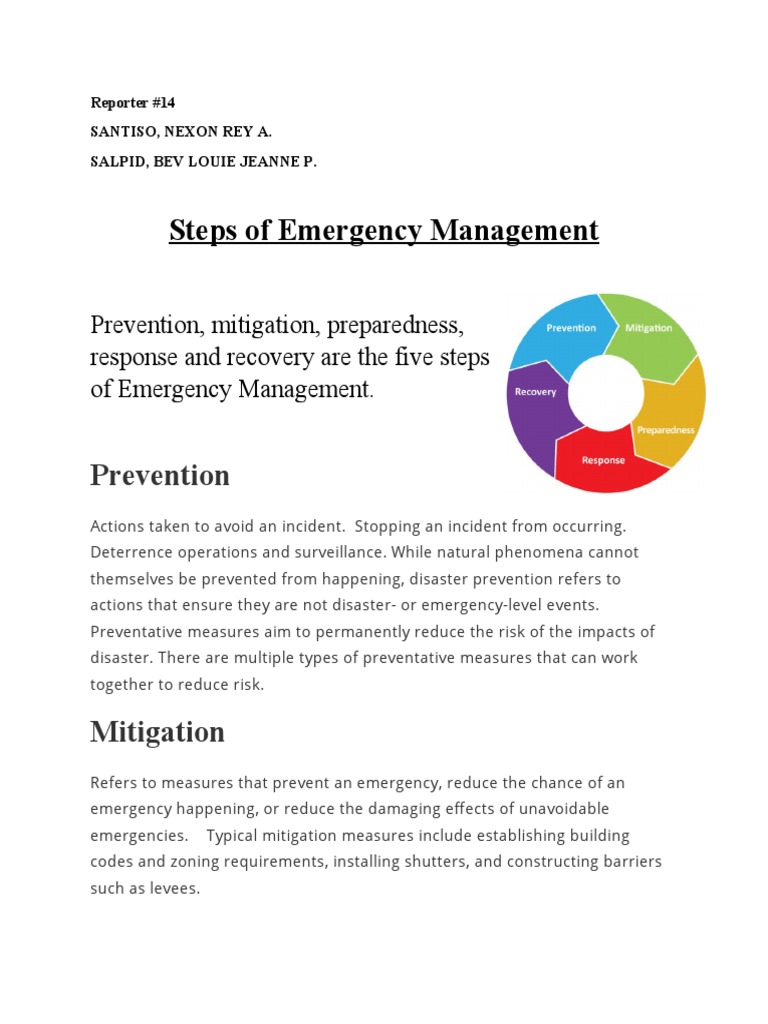 Steps of Emergency Management | PDF | Emergency Management | Emergency