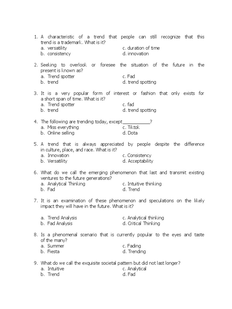 Questions Trends | PDF