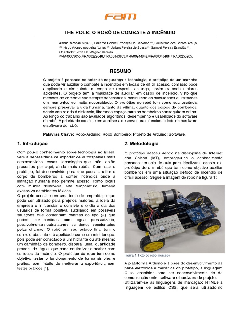 The Rolb o Robo de Combate A Incendio | PDF | Robótica | Robô