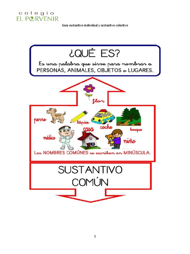 Guía de Sustantivos: Individual y Colectivo | PDF