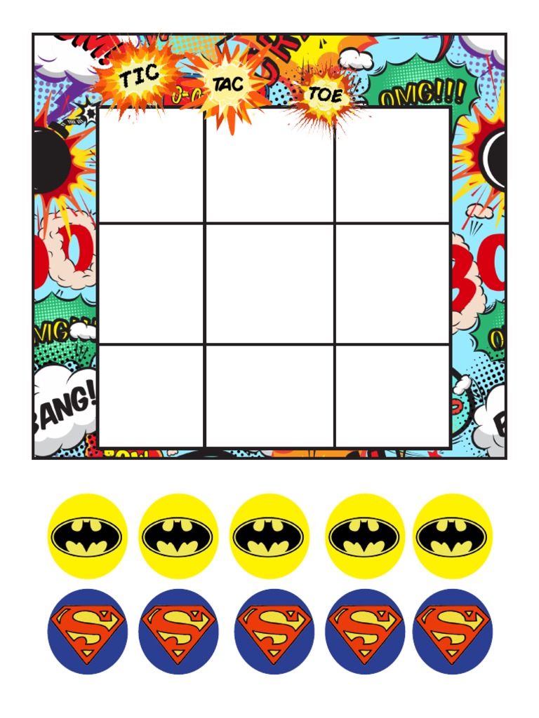 Superhero Tic Tac Toe Printable | PDF