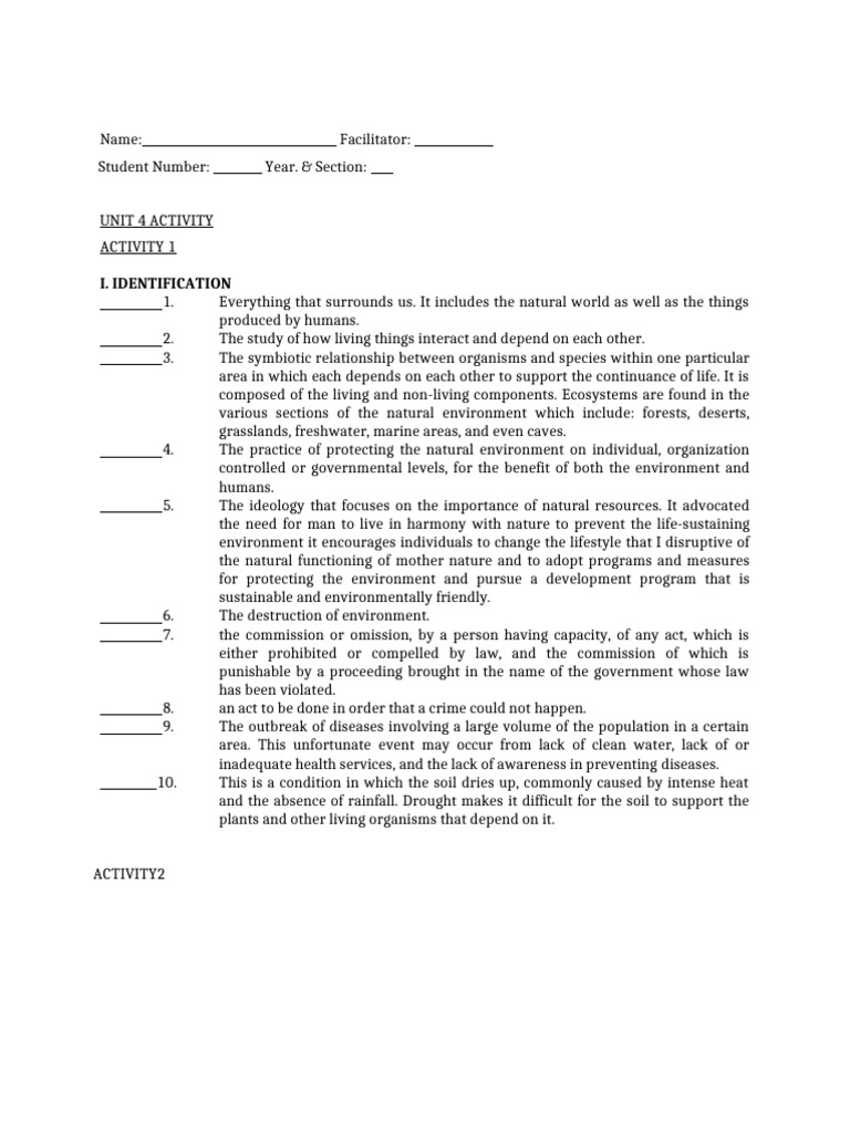 UNIT 4 Module NSTP 1 REVISED MINIMUM 2021 STUDENTS COPY ACTIVITY | PDF | Natural Environment | Soil