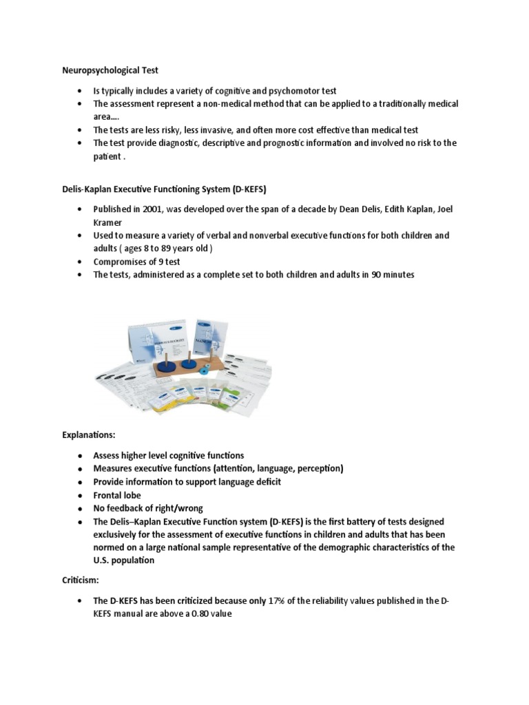 Neuropsychological Test | PDF | Psychology | Mental Processes