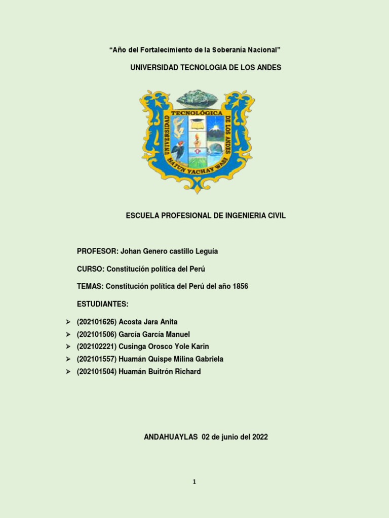 Constitución Política del Perú 1856 | PDF | Legislador | Constitución