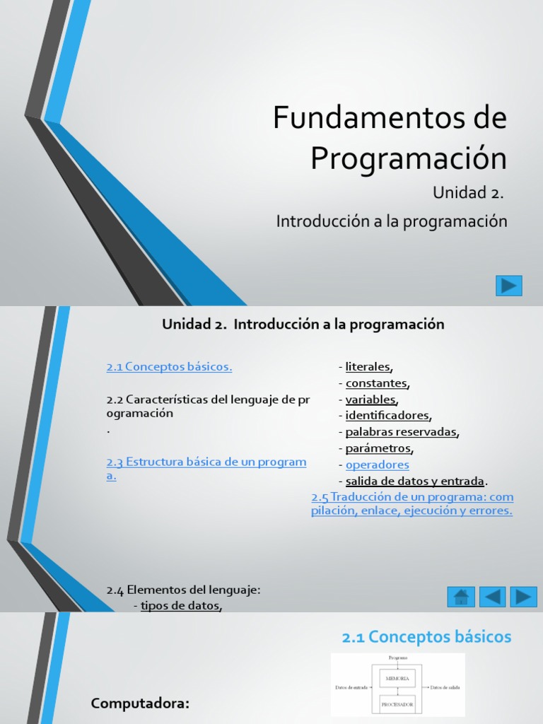 FP U2 IntroProgramacion | PDF | Lenguaje de programación | Programación