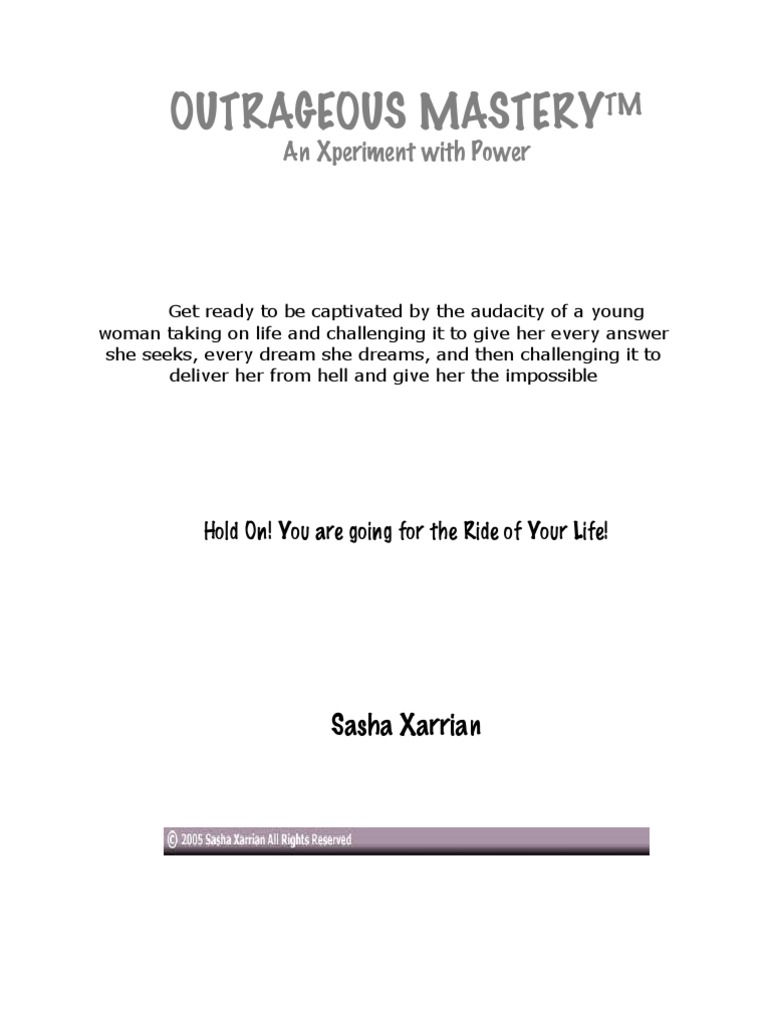 Outrageous Mastery by Sasha Xarrian | PDF | The Church Of Jesus Christ ...