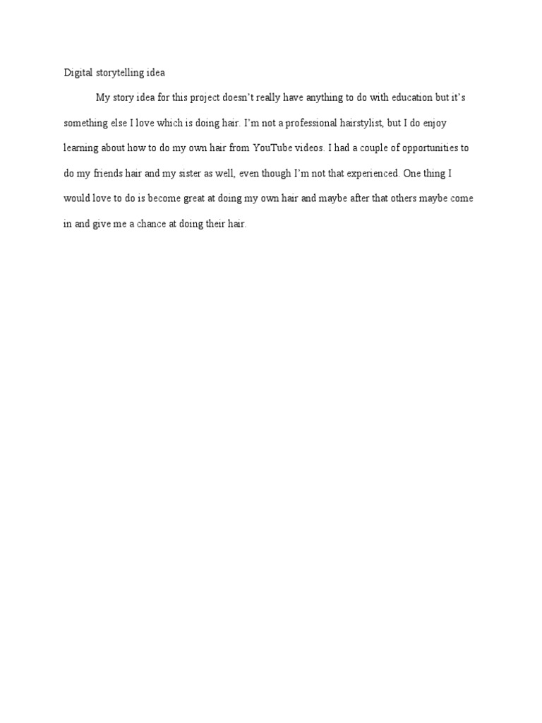 Digital Storytelling Idea | PDF