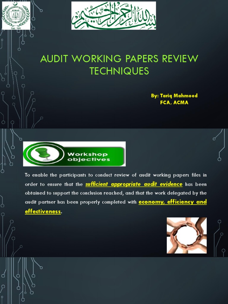 WRK Audit Working Papers Review Techniques 2 | PDF | Financial Audit | Audit