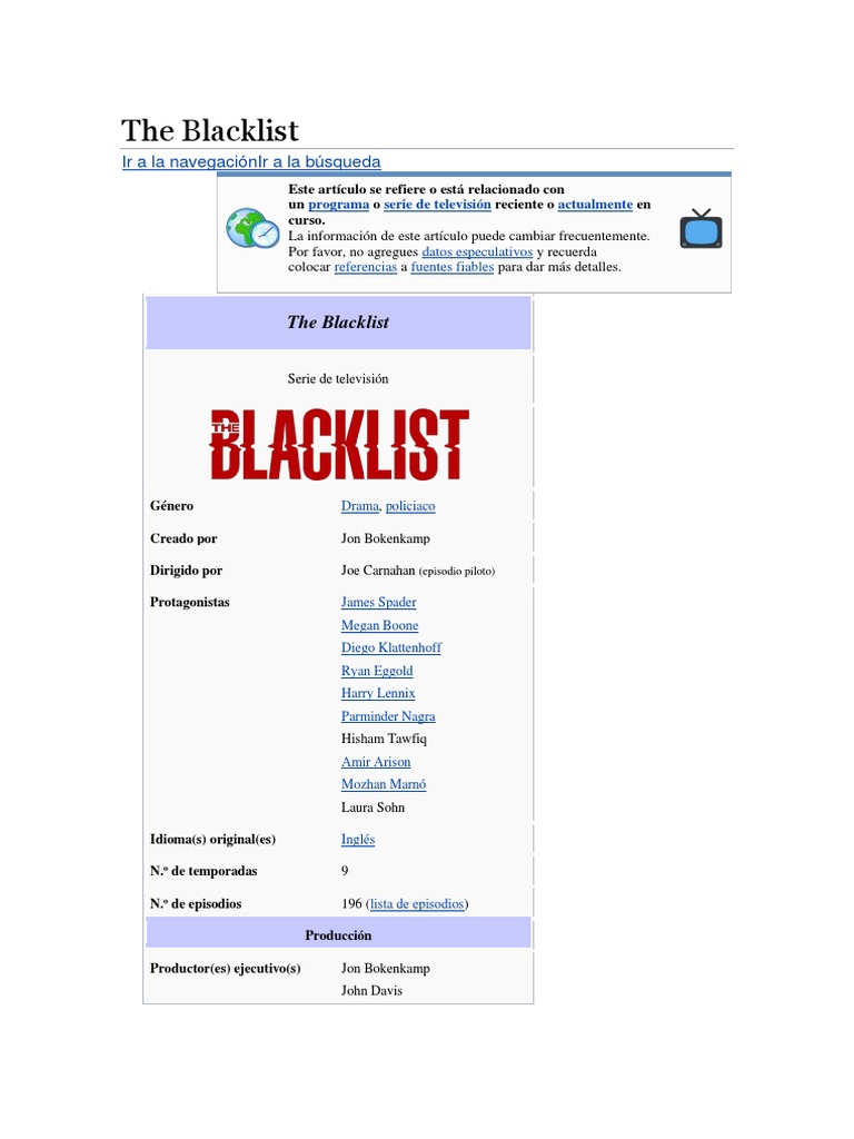 The Blacklist | PDF | Televisión