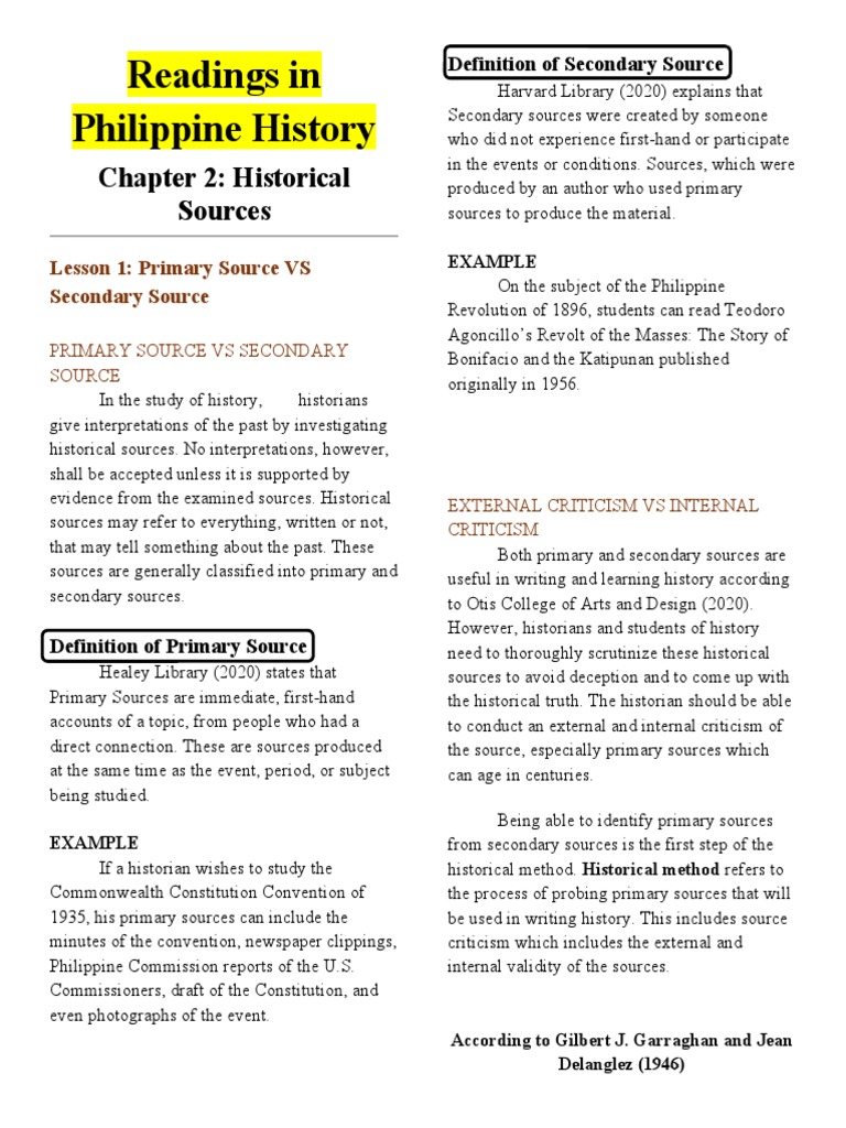 Historical Events (RPH CH2) | Download Free PDF | Primary Sources