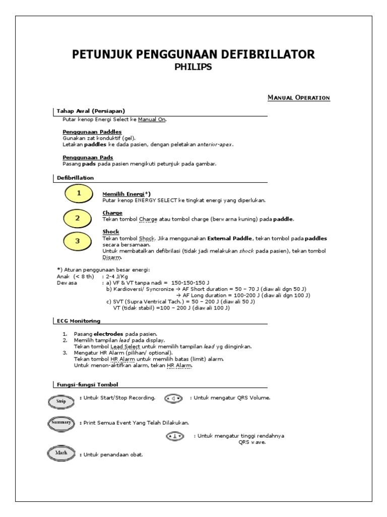 Sop Pemakaian Defibrillator | PDF