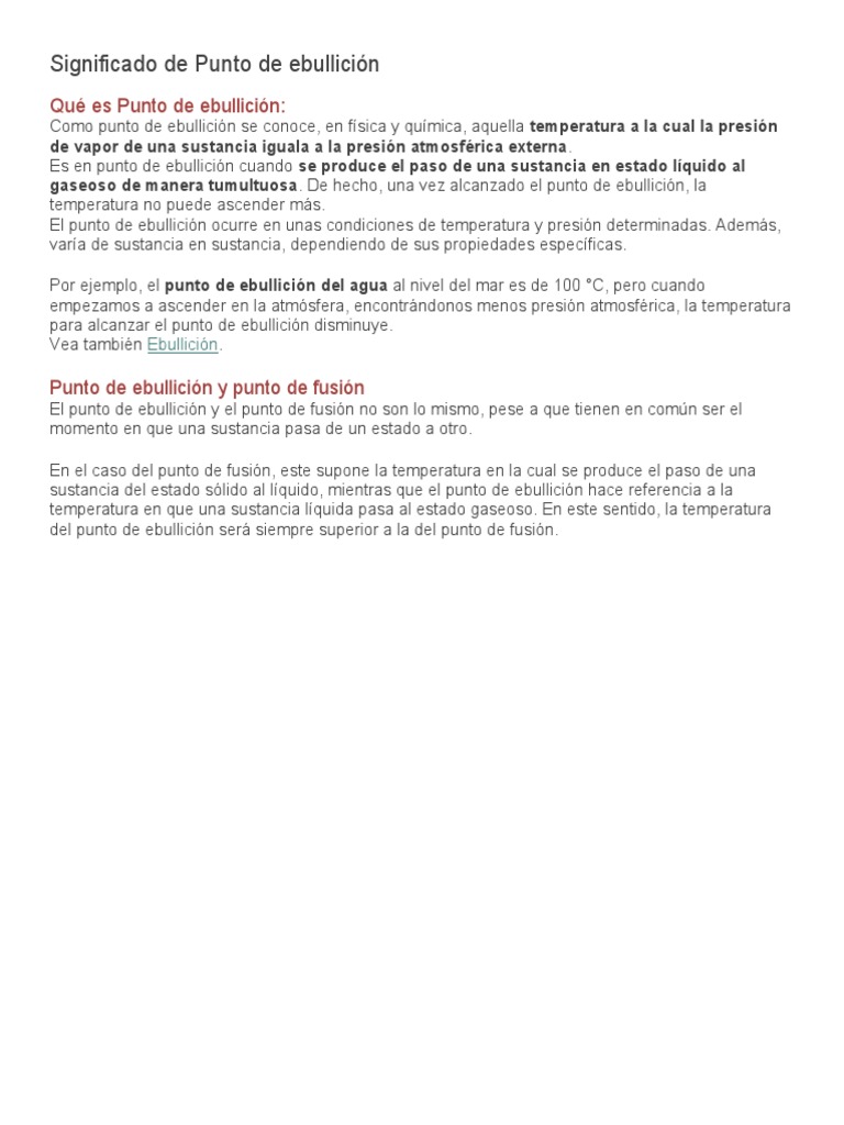 Definición de Punto de Fusión y Ebullición | PDF | Punto de fusion ...