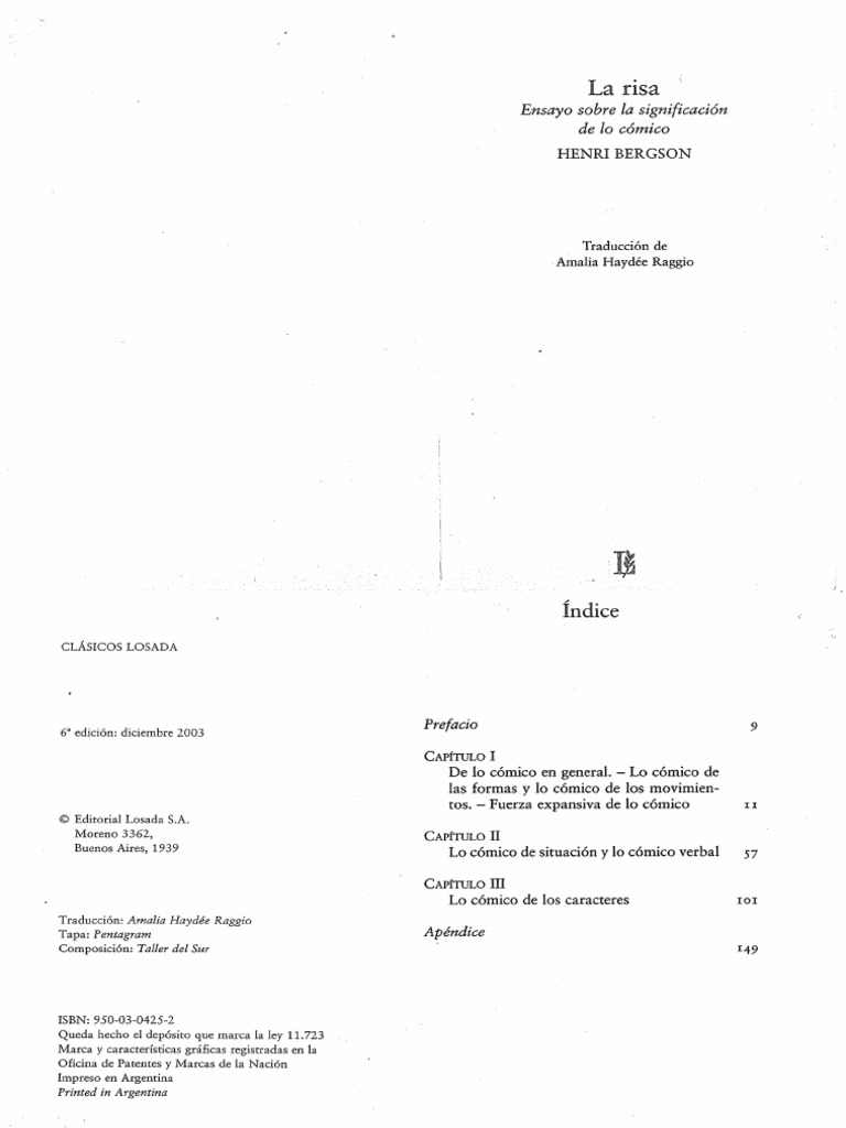 Bergson - La Risa - Capítulo 1 | PDF