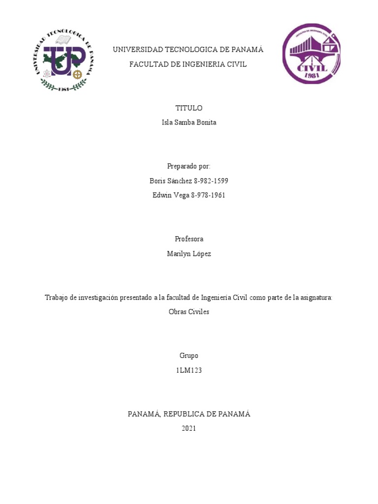 Análisis de la terminal portuaria e instalaciones de la Isla Samba ...