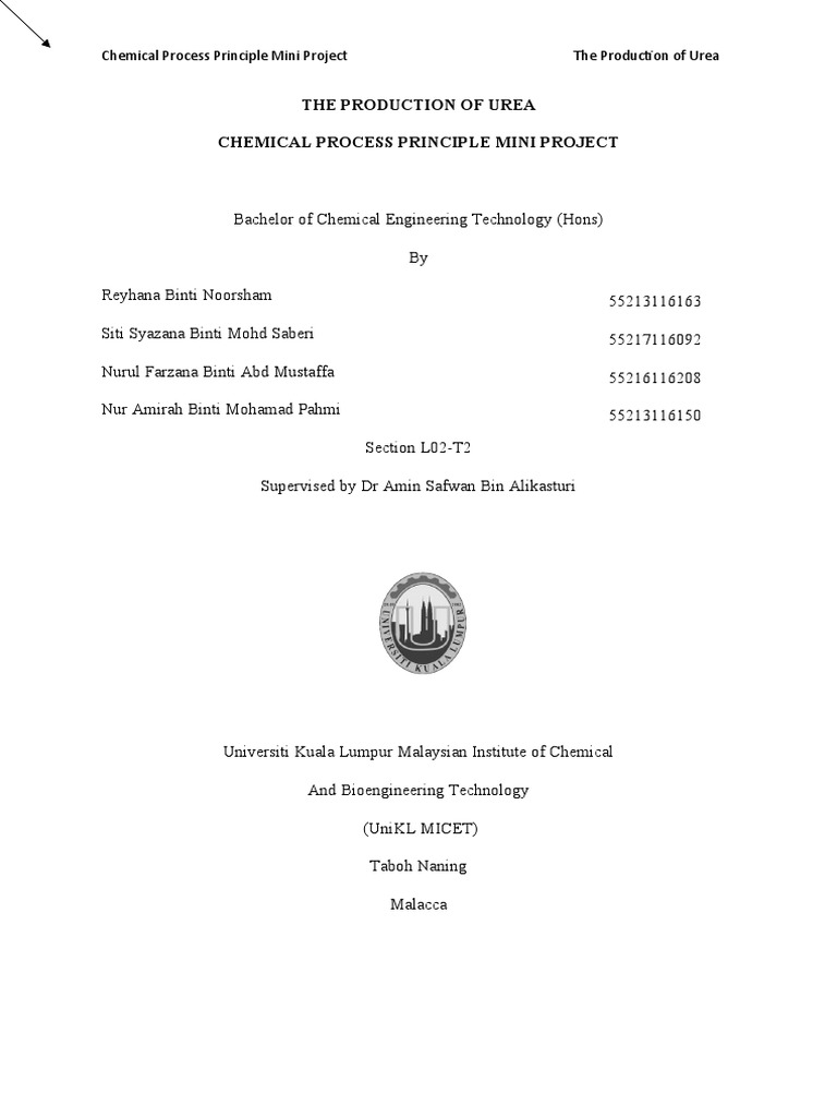 The Production of Urea Chemical Process | PDF | Urea | Ammonia