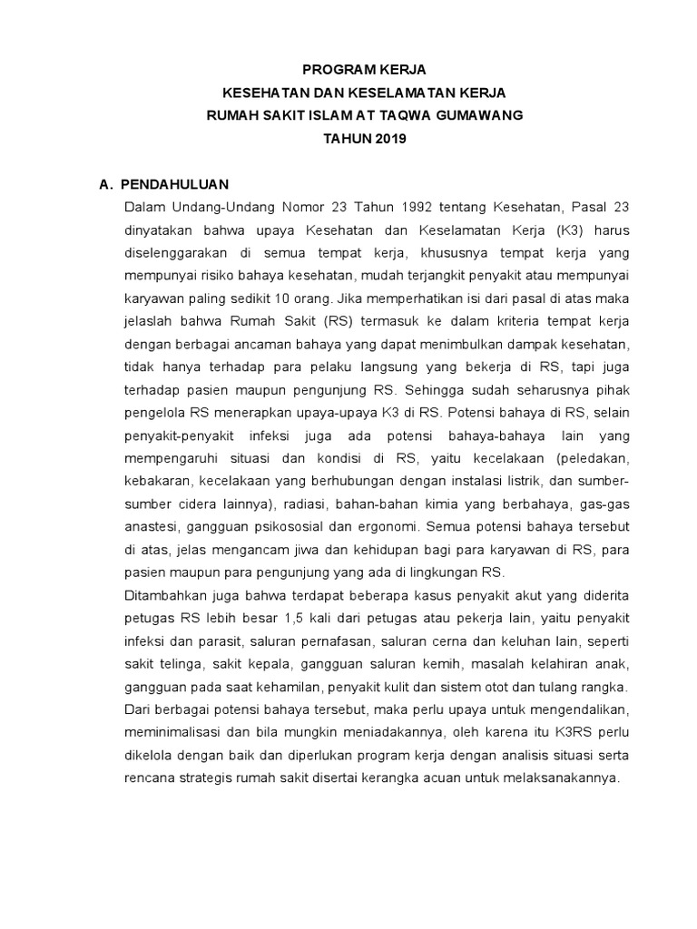 Program Kerja k3 | PDF