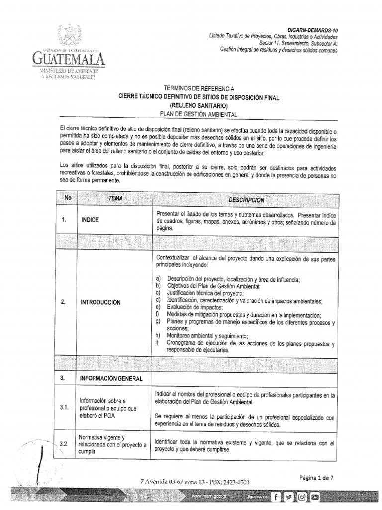 10 Cierre Técnico Definitivo de Sitios de Disposicón Final | PDF