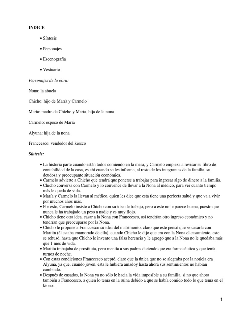 la nona análisis | PDF