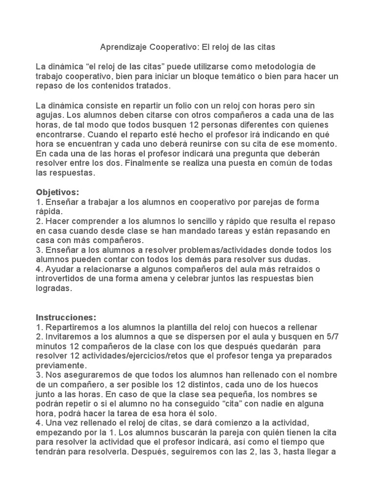 El Reloj de Las Citas | PDF | Aprendizaje | Cognición