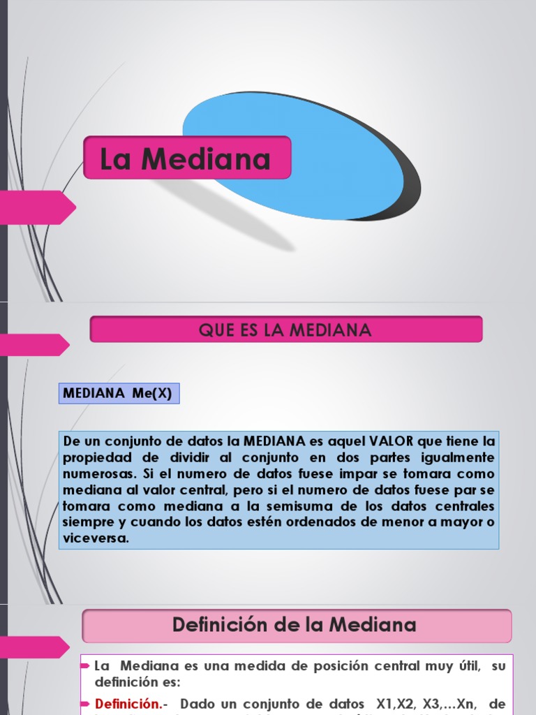 Mediana: Cálculo y Ejemplos | PDF