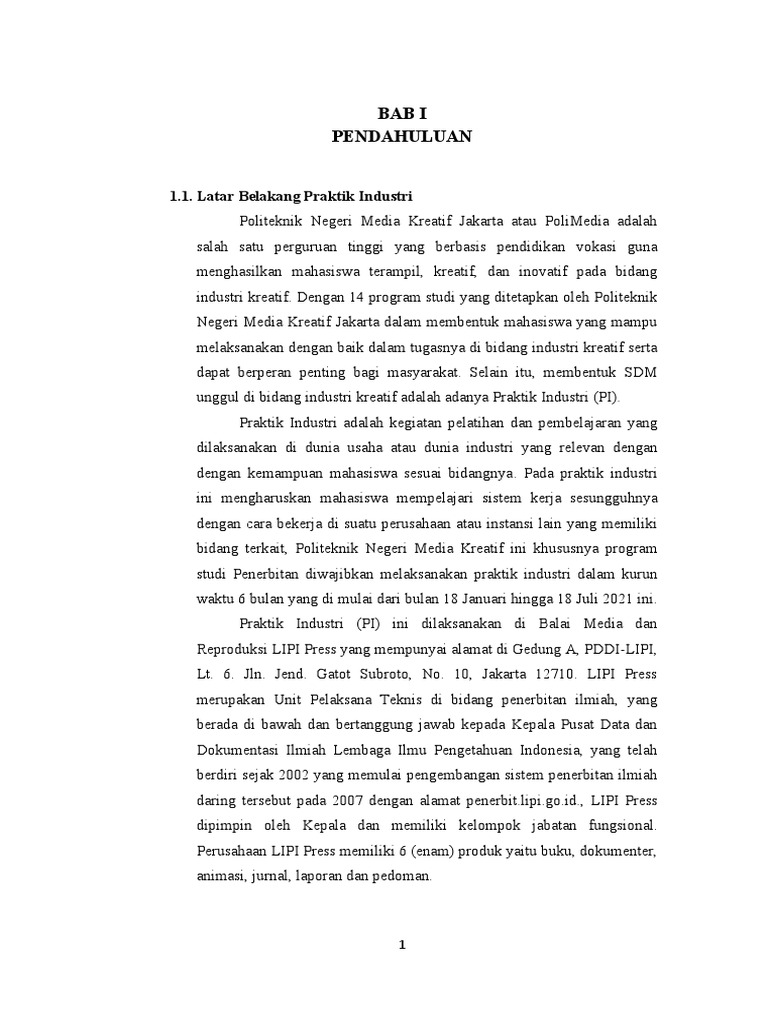 Bagian Isi (Bab I-III) | PDF