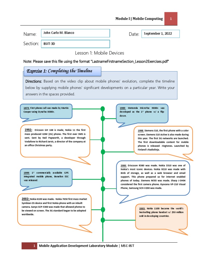 Mobile Dev Timeline for Students | PDF | Smartphone | Nokia
