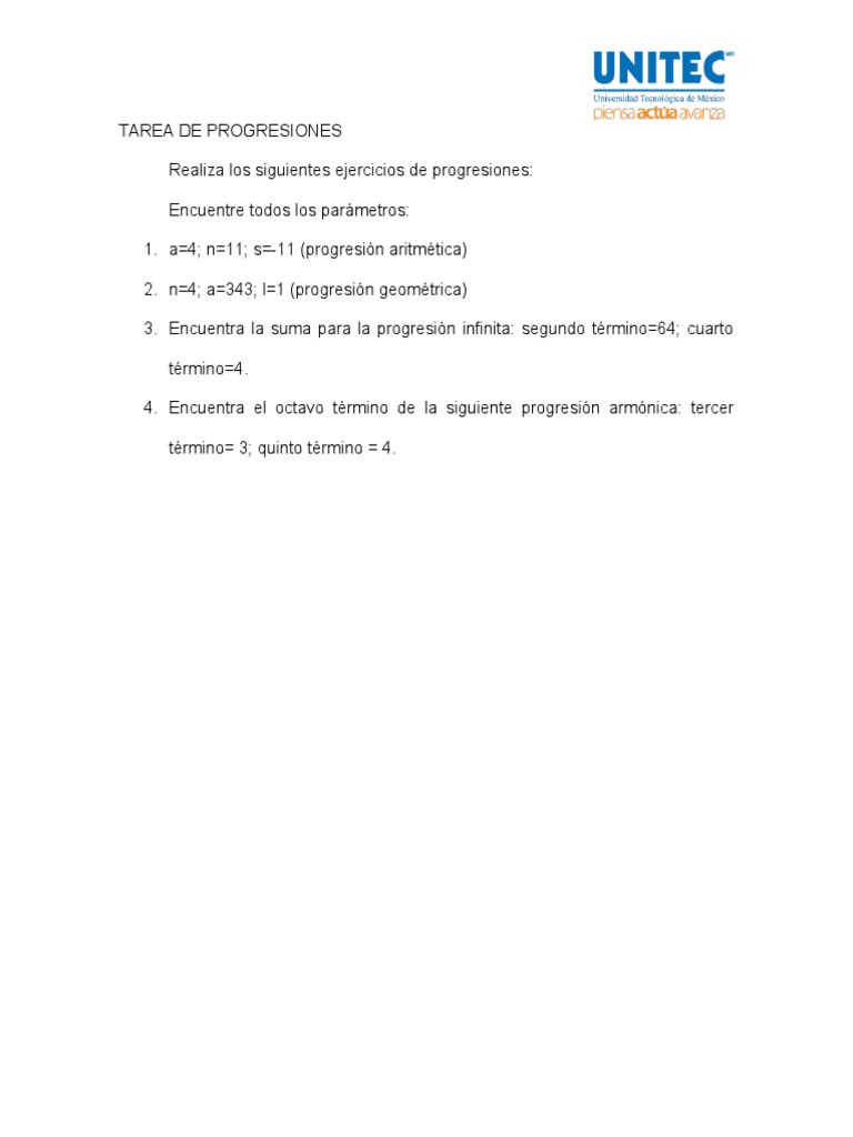 Tarea de Progresiones | PDF | Métodos y materiales de enseñanza