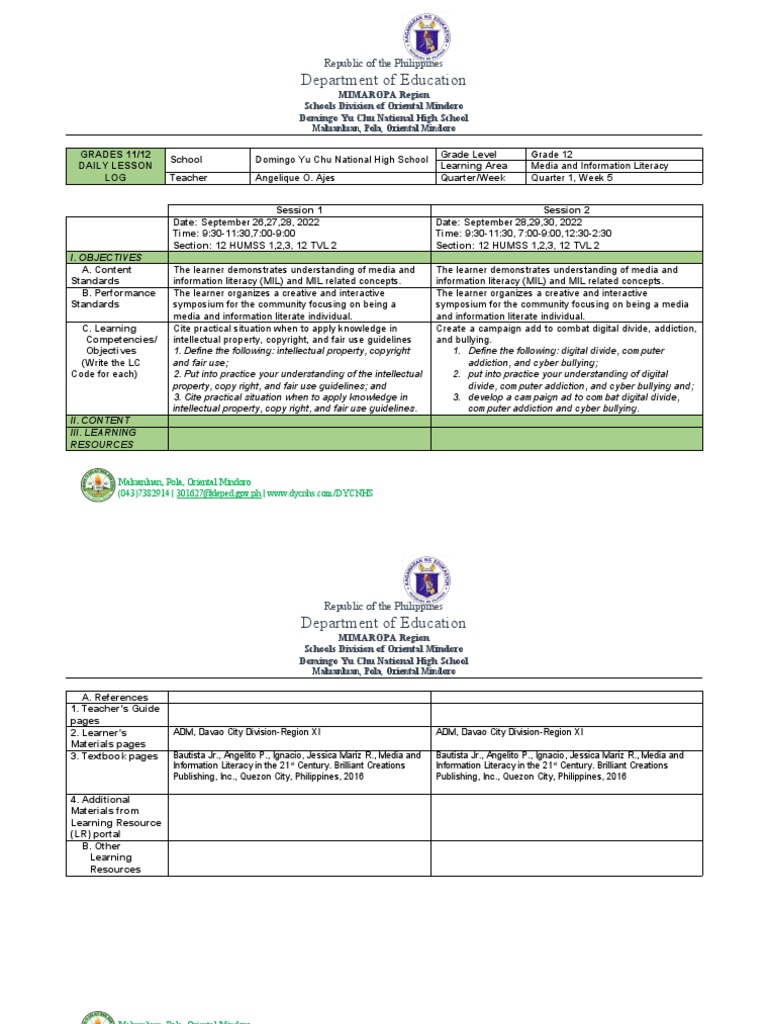 DLL MIL Week 5 | PDF | Cyberbullying | Information Literacy