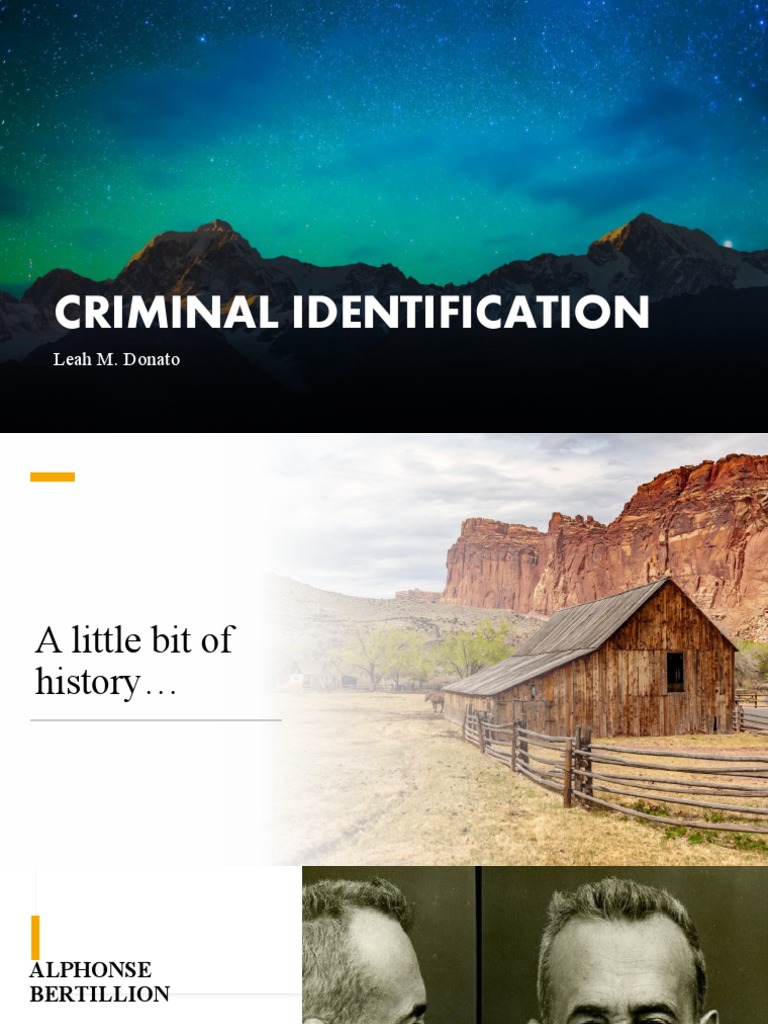 Criminal Identification | PDF | Crime Scene | Forensic Science