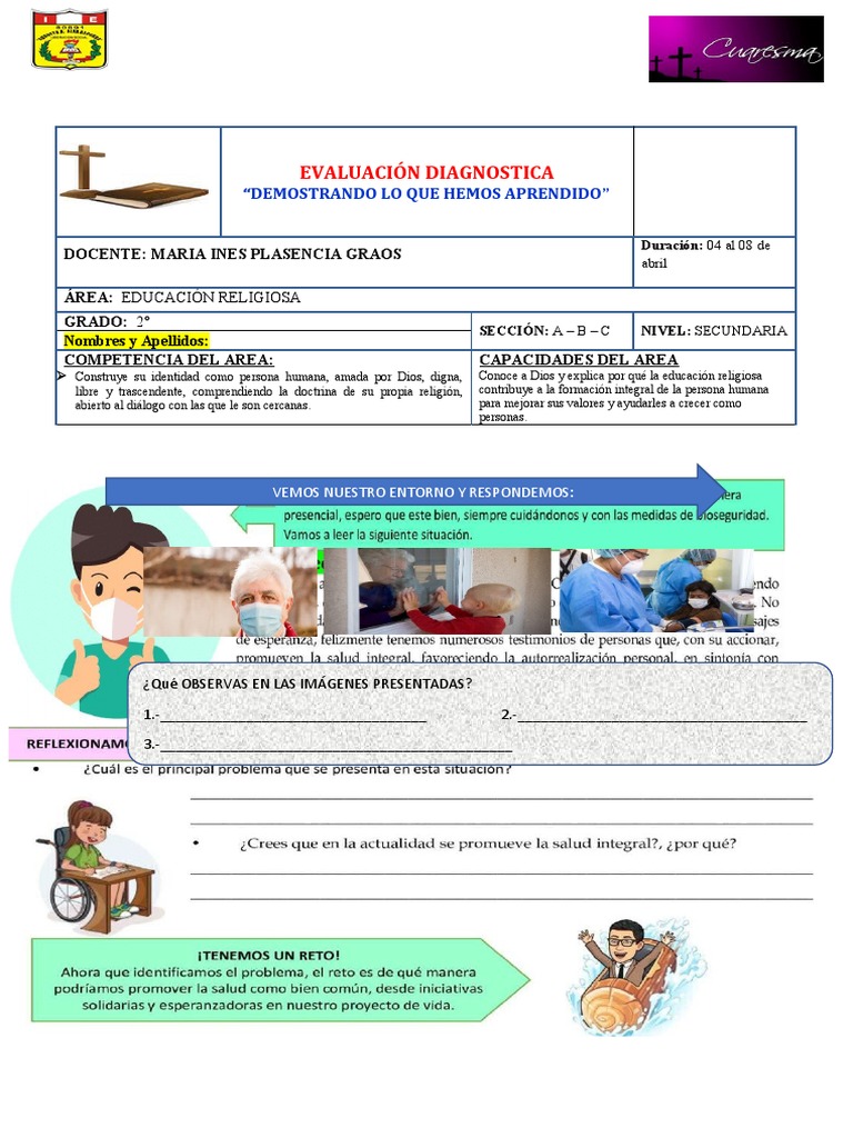 Evaluación Diagnostica 2º | PDF