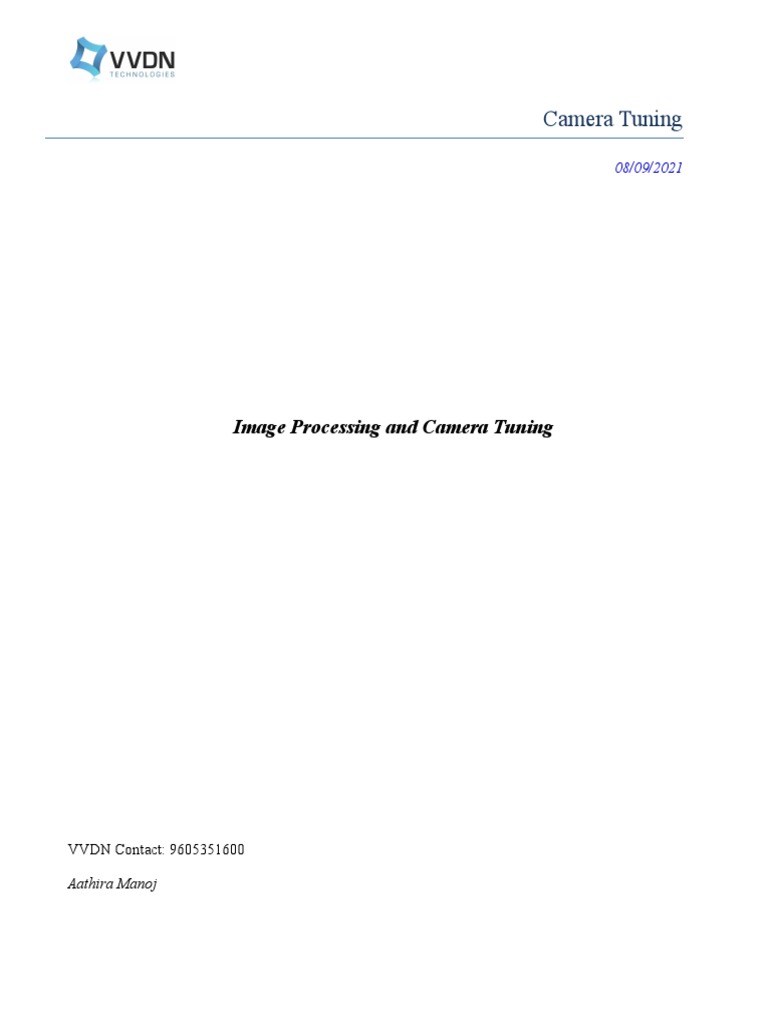 Camera Tuning PIpeline and Charts | PDF
