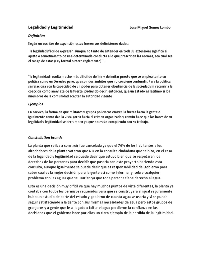 Legalidad y Legitimidad | PDF
