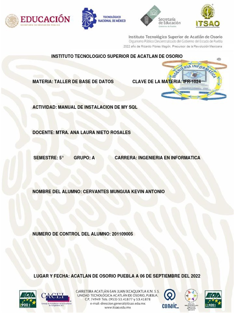 Guía Instalación MySQL y Workbench | PDF | Mi sql | Software de la aplicacion