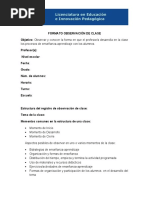 Documento Formato para La Observación de Clase | PDF
