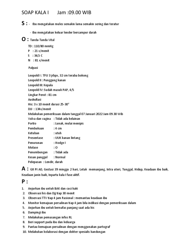 Soap Inersia Uteri | PDF