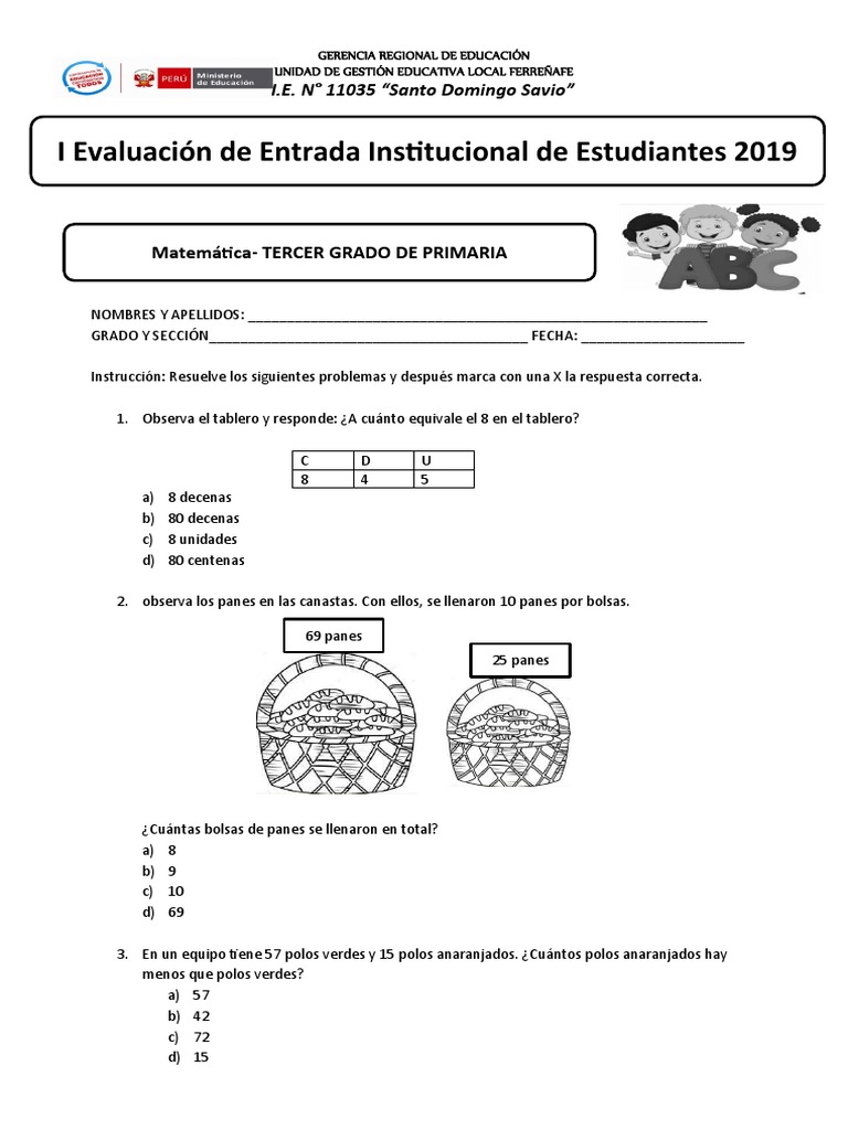 Examen Ece 3 Matematica 11035 | PDF