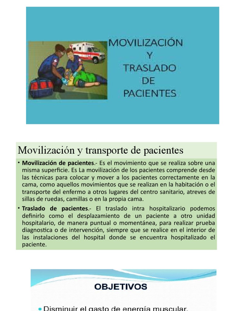 Tecnicas de Movilizacion y Transporte de Paciente | PDF | Hospital | Hombro
