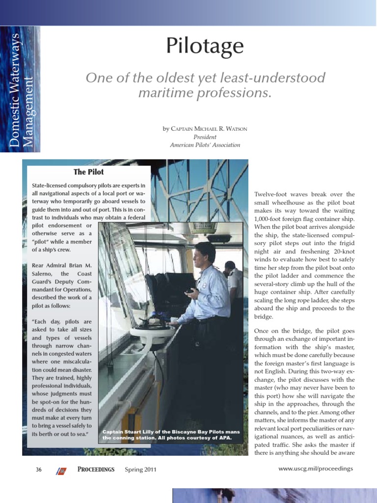 Pilotage Procedure | PDF | Maritime Pilot | Ships